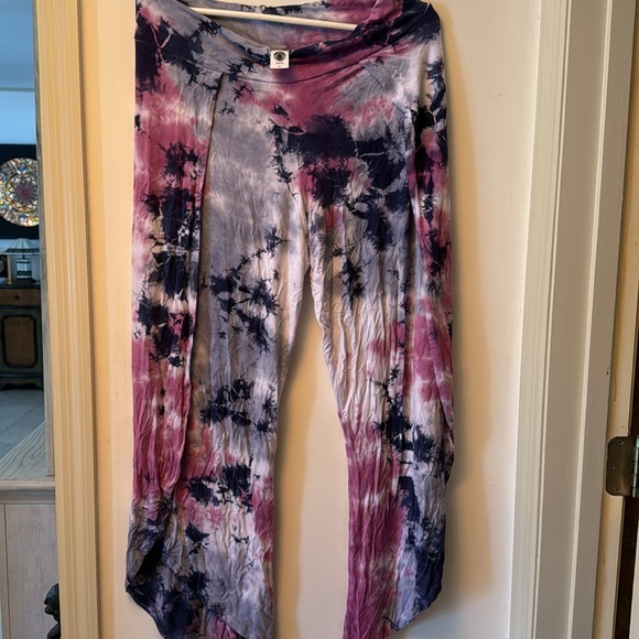 Jala | Pants & Jumpsuits | Jala Tie Dyed Wide Leg Split Yoga Pants Xl ...
